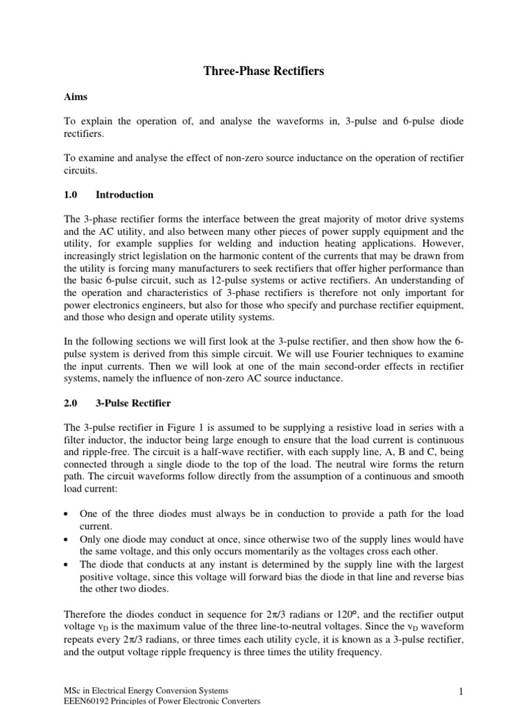 Understanding Three-Phase Rectifiers | PDF | Rectifier | Power Electronics