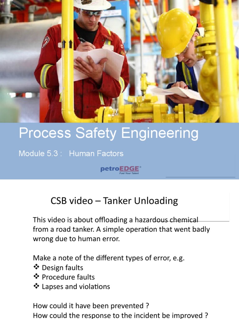 PSE Module 5.3 - Human Factors | PDF | Human Factors And Ergonomics | Reliability Engineering