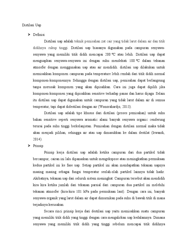 Distilasi Uap | PDF