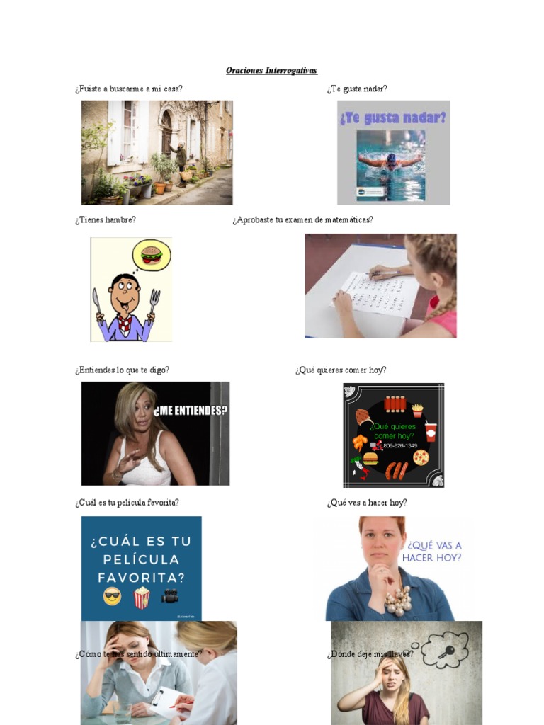 IMAGENES - Clases de Oraciones | PDF