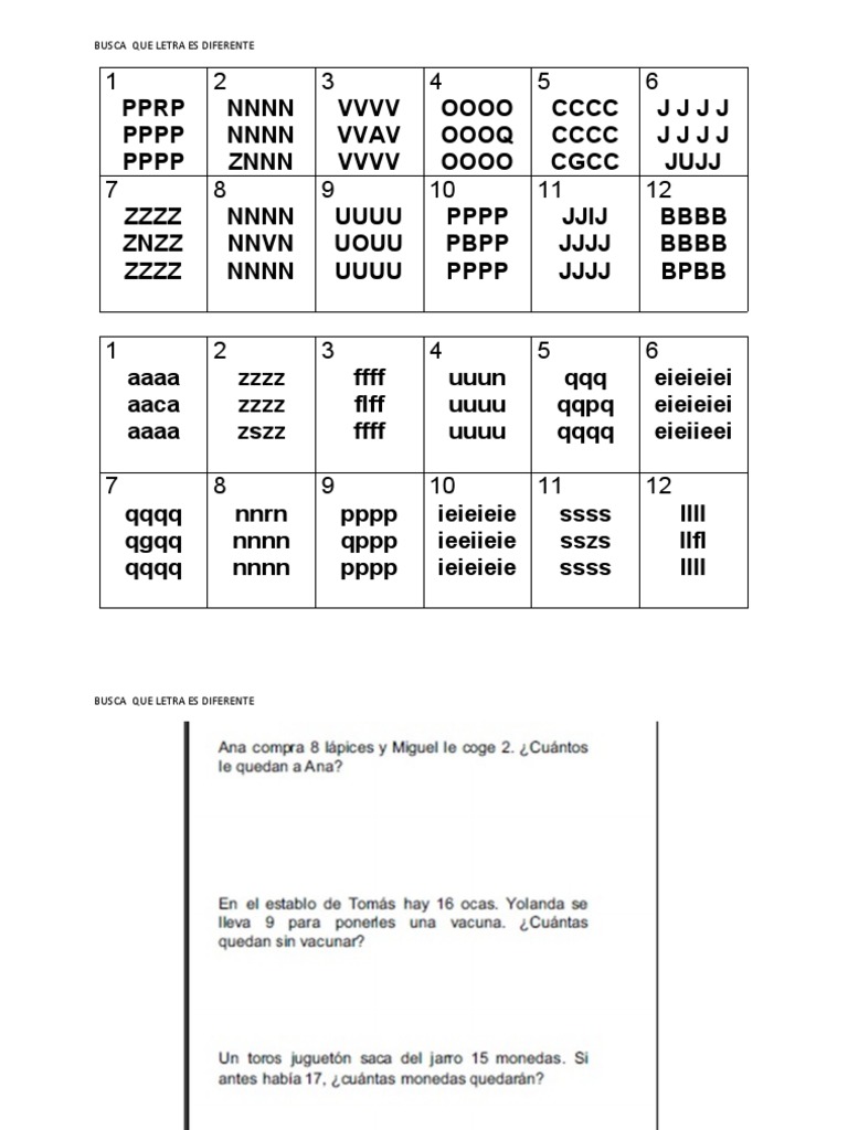 Letras Distintas | PDF