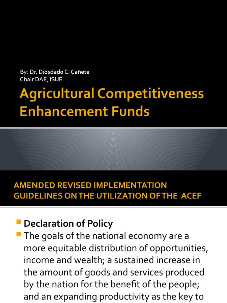 Agricultural Competitiveness Enhancement Funds | PDF | Small And Medium ...