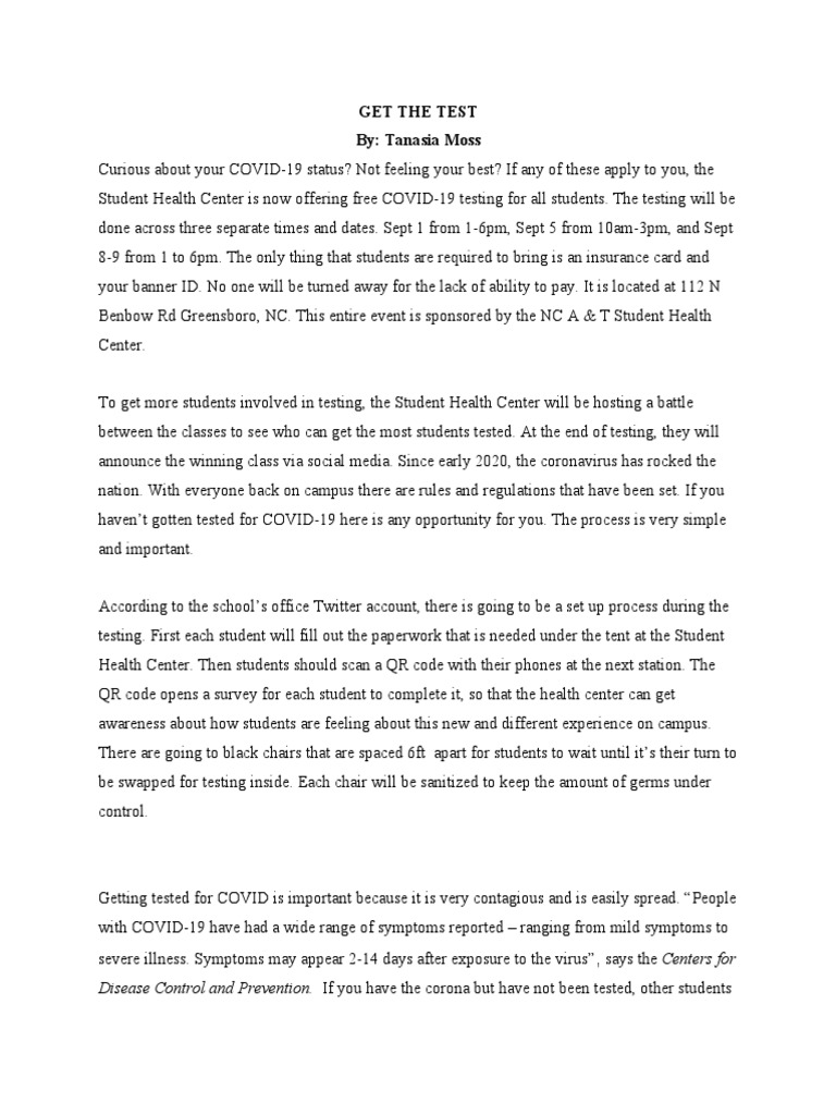 Get The Test By: Tanasia Moss | PDF | Clinical Medicine | Diseases And ...