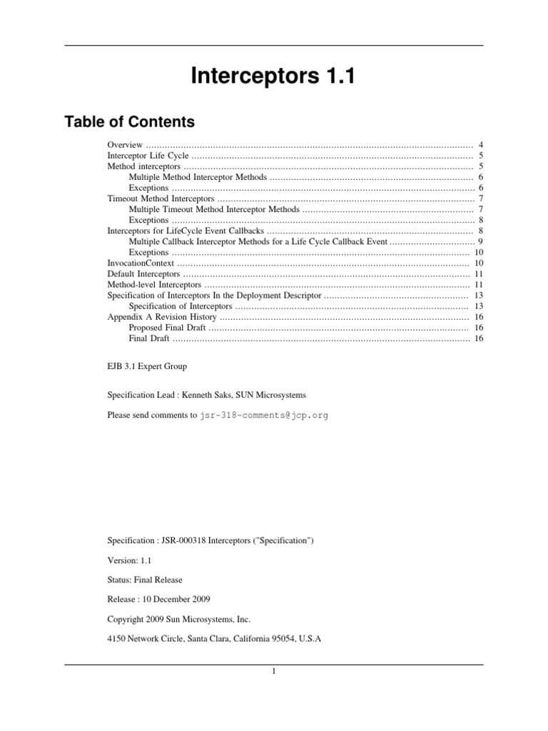 Interceptors 1 - 1 FR Spec | PDF | Method (Computer Programming) | Class (Computer Programming)