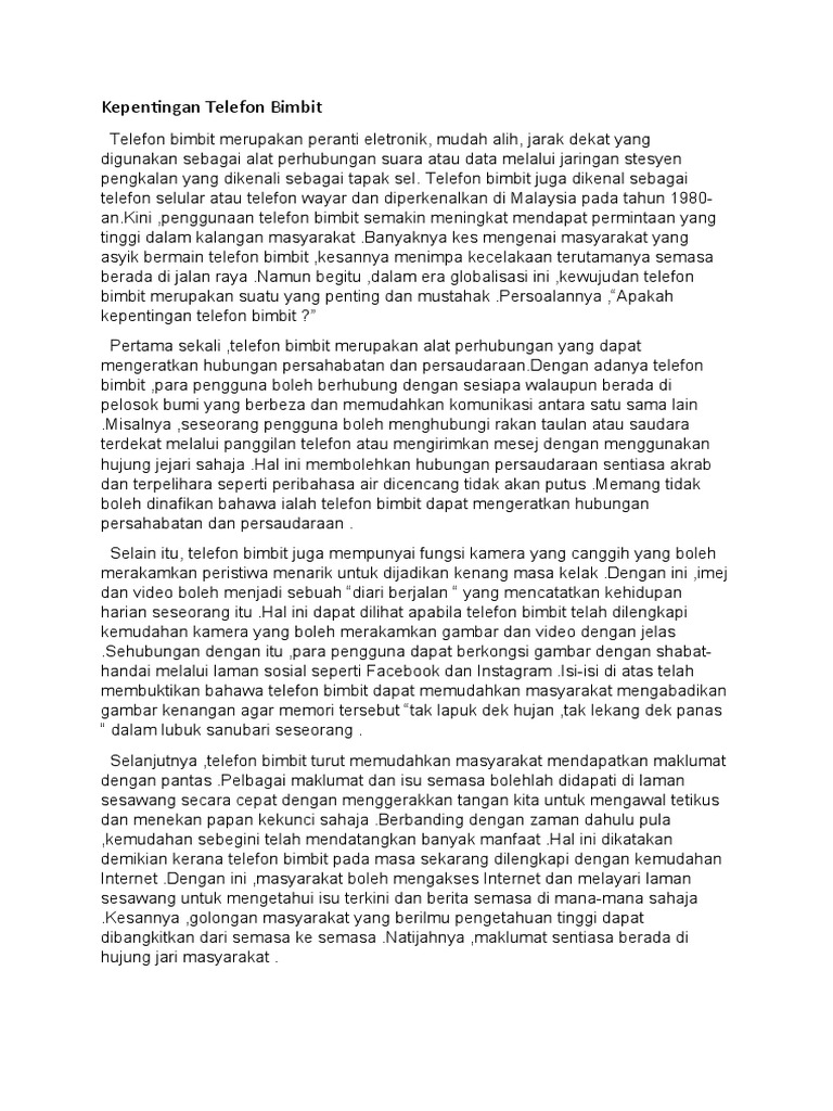 Kepentingan Telefon Bimbit | PDF