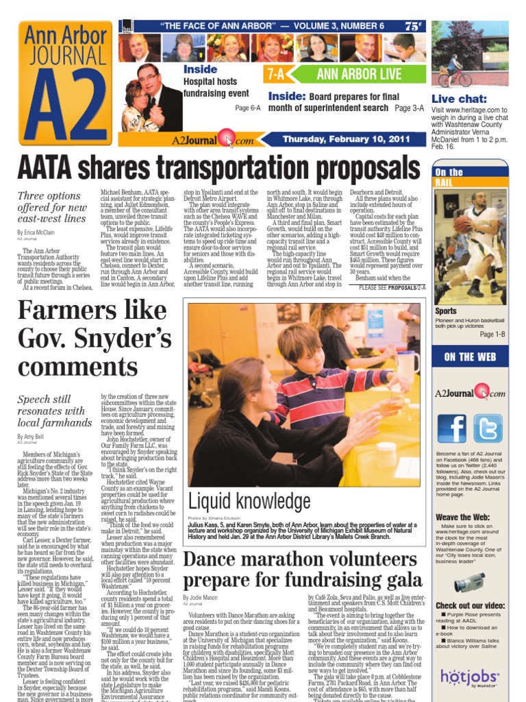 A2 Journal Front Page | PDF | Michigan | Agriculture