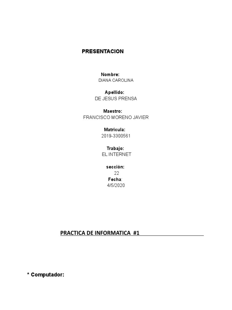 PrimerA PRACTICA DE INFORMATICA | PDF | Byte | Archivo de computadora