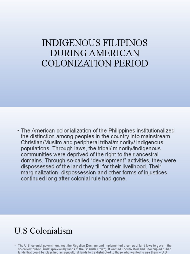 Indigenous Filipinos During American Colonization Period | PDF ...