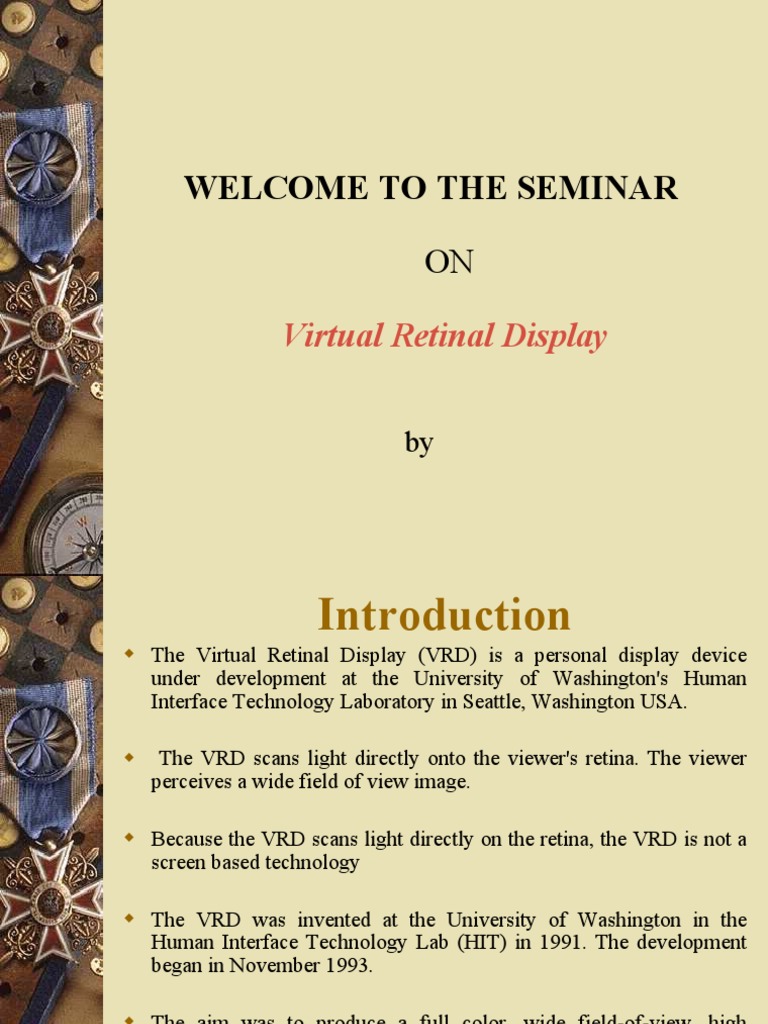 An In-Depth Introduction to Virtual Retinal Display Technology | PDF ...