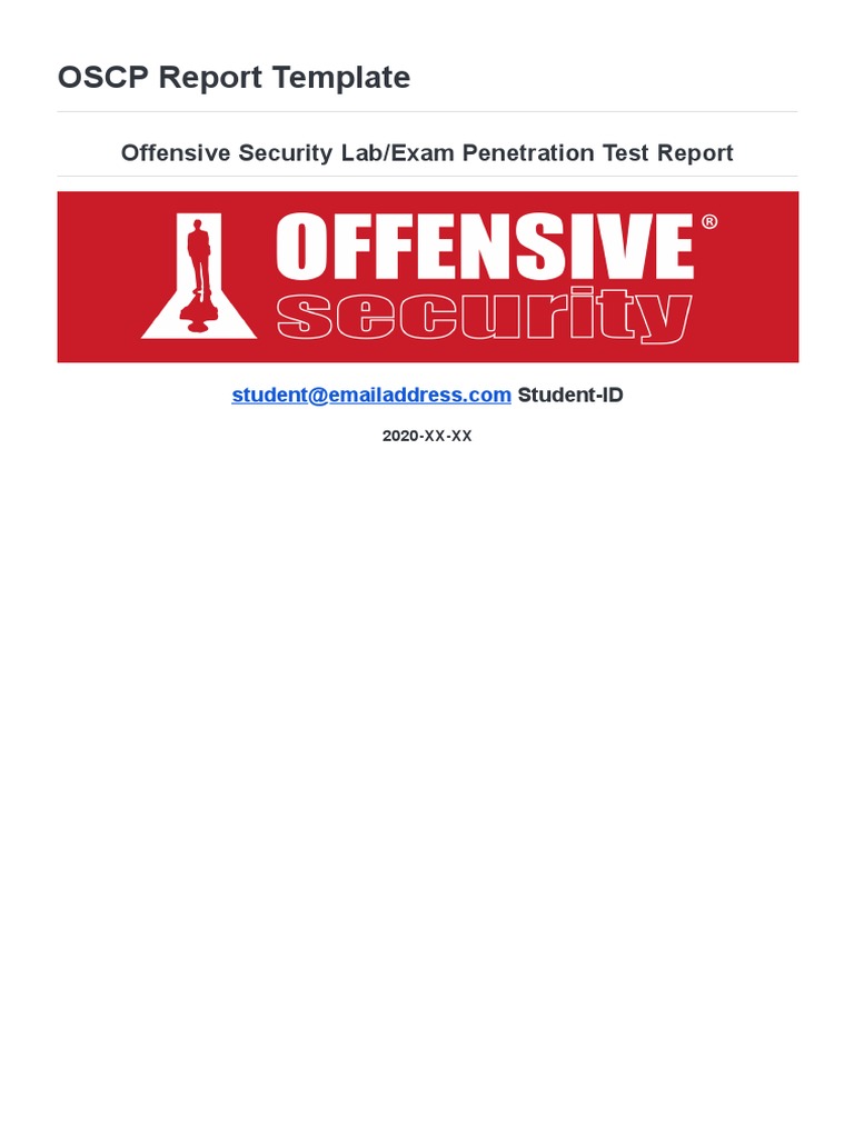 OSCP Report Template: Offensive Security Lab/Exam Penetration Test ...