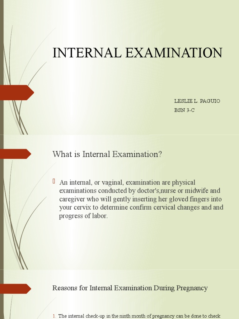 Internal Examination Procedures in Pregnancy | PDF | Childbirth | Vagina