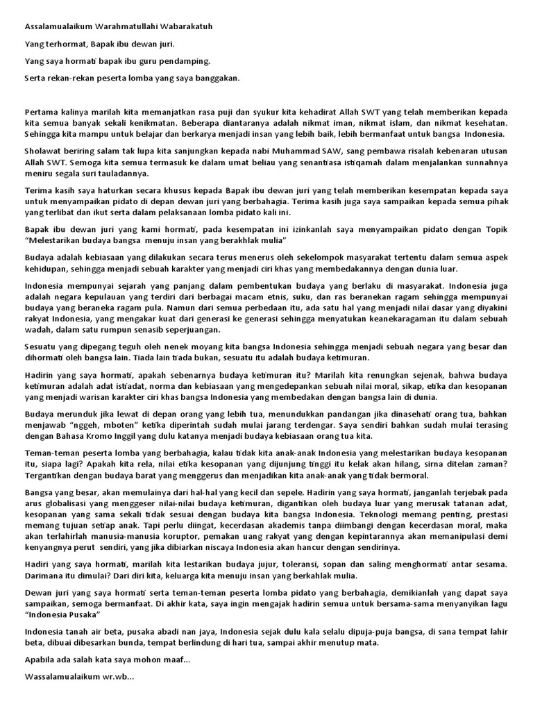 Pidato Anak SD | PDF | Ilmu Sosial | Agama & Spiritualitas