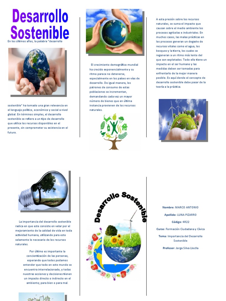 Triptico Desarrollo Sostenible | PDF | Sustentabilidad | Desarrollo sostenible