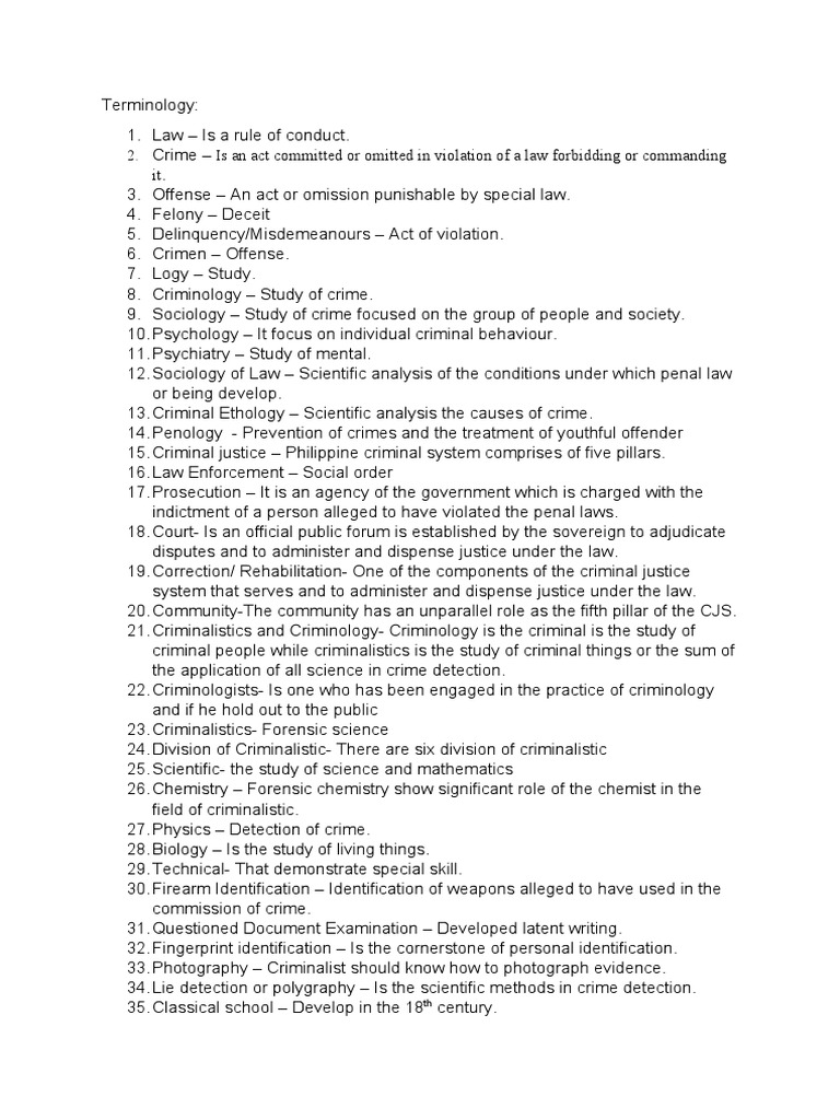 Terminology | PDF | Criminology | Crime & Violence