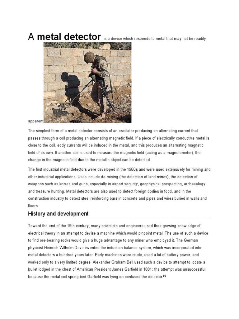 A Metal Detector: History and Development | PDF | Metal Detector ...