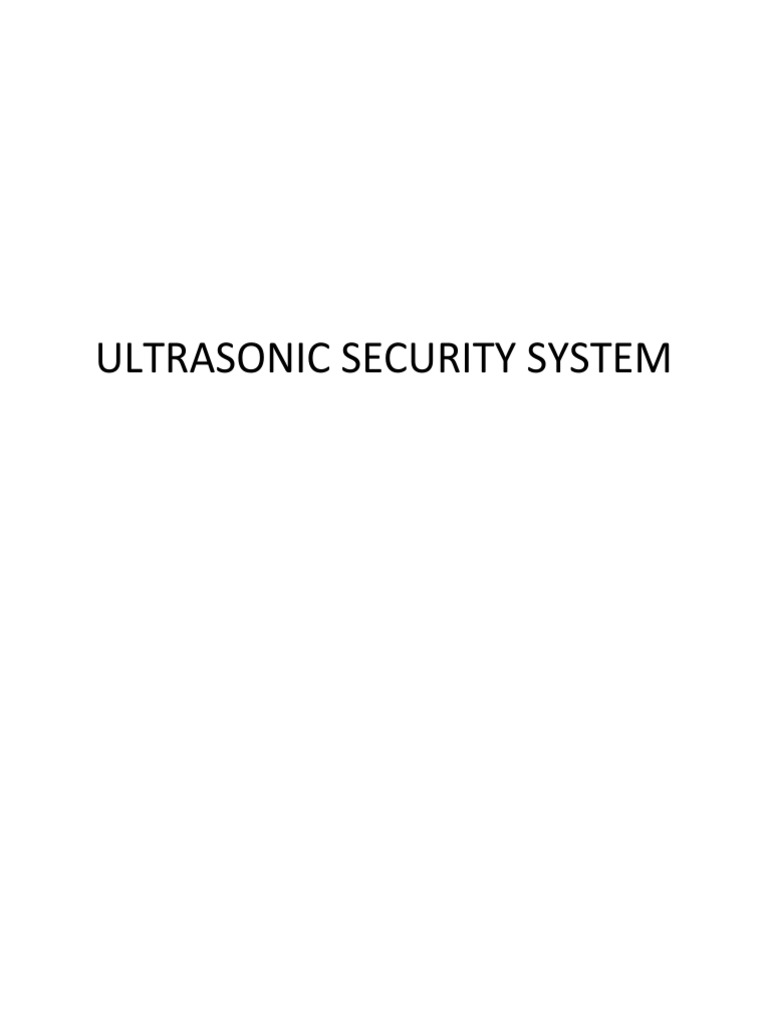 Ultrasonic Security System Approval Sheet | PDF