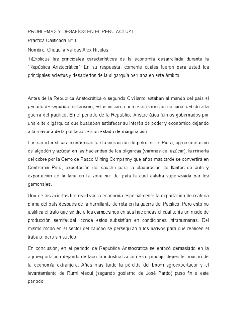 Chuquija Vargas Alex PC 1 Problemas y Desafio | PDF | Perú | Agitación
