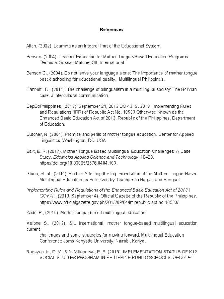 Survey Questions and References | PDF | Multilingualism | First Language