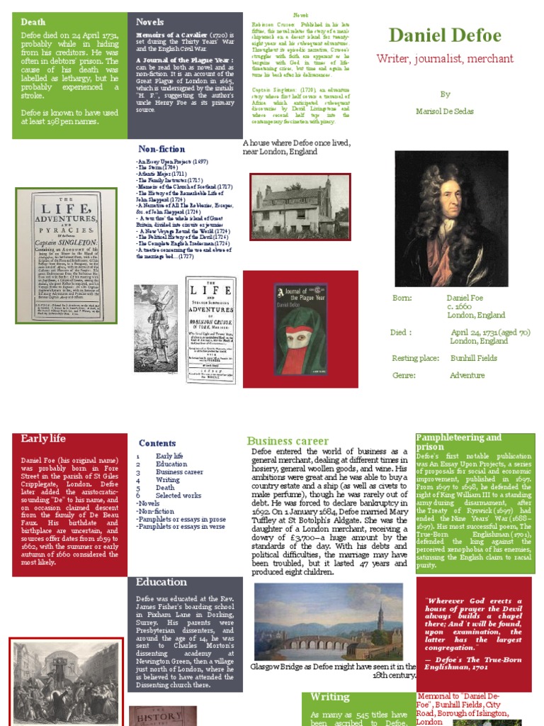 Daniel Defoe: Writer, Journalist, Merchant | PDF | Daniel Defoe | Poetry