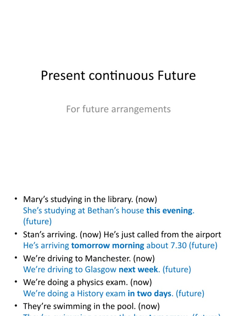Present Continuous Future | PDF | Grammar | Linguistics