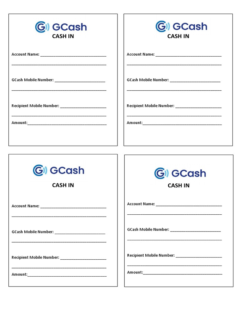 Gcash Form Cash in | PDF