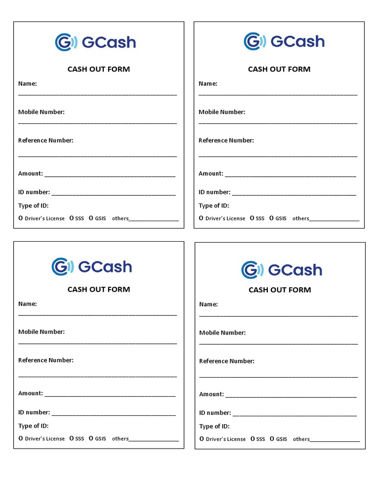 Gcash Form Cash Out | PDF