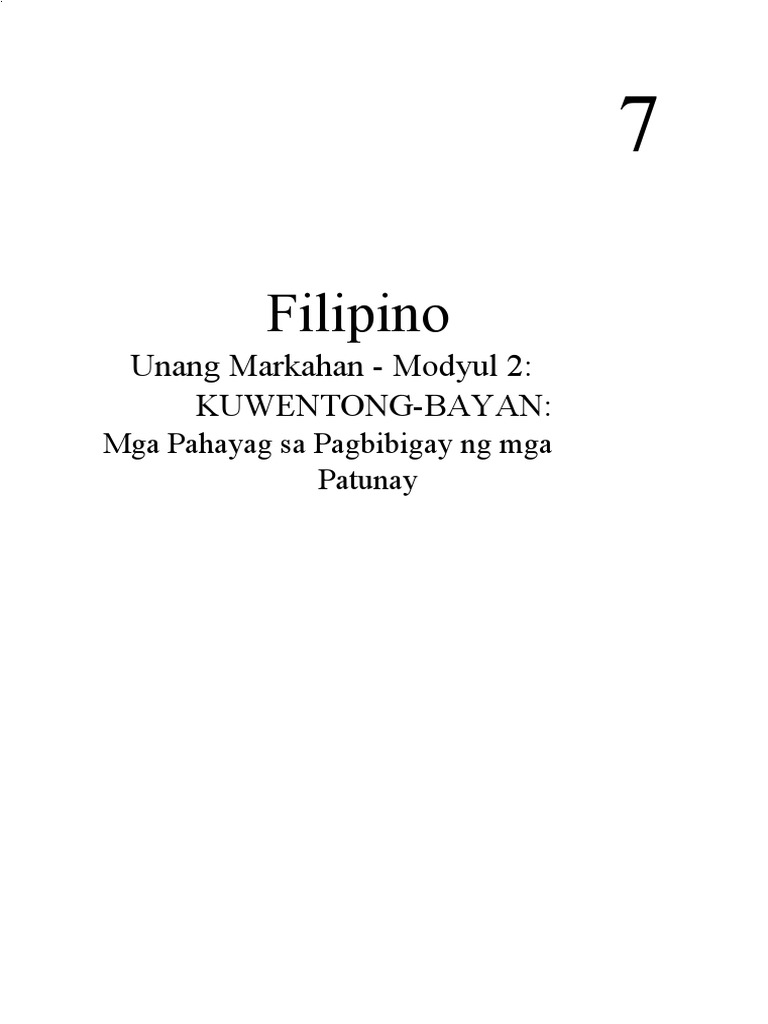 Filipino 7 Q1W2 | PDF