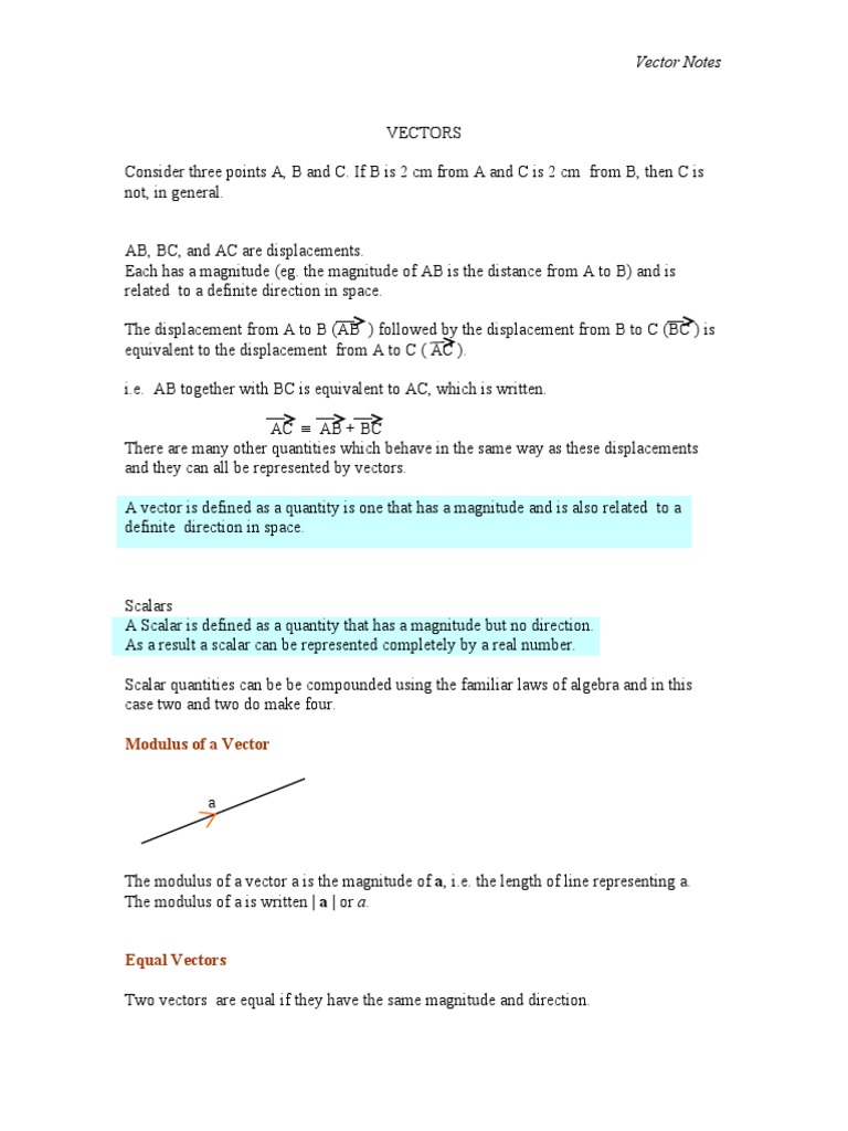 VECTORS | PDF | Euclidean Vector | Triangle