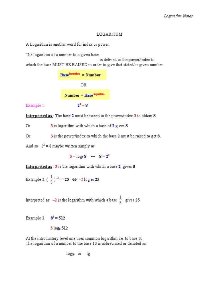 Example 1.: Interpreted As: The Base | PDF | Logarithm | Quadratic Equation