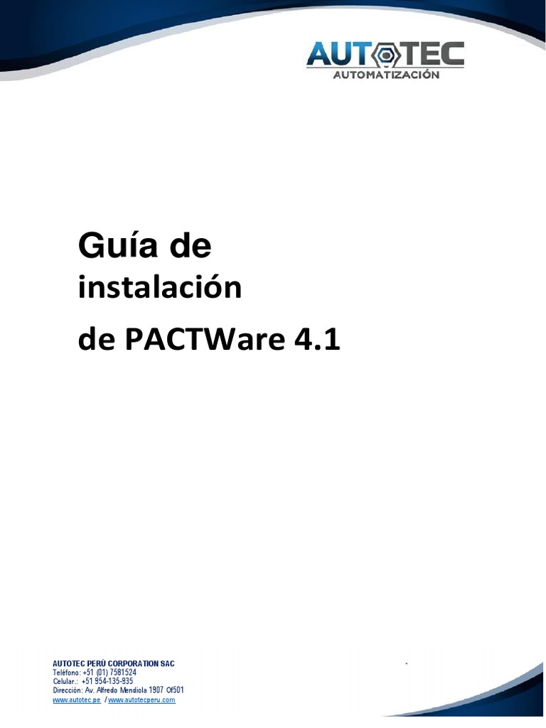 Guía de Instalacion PACTWare 4.1 PDF | PDF