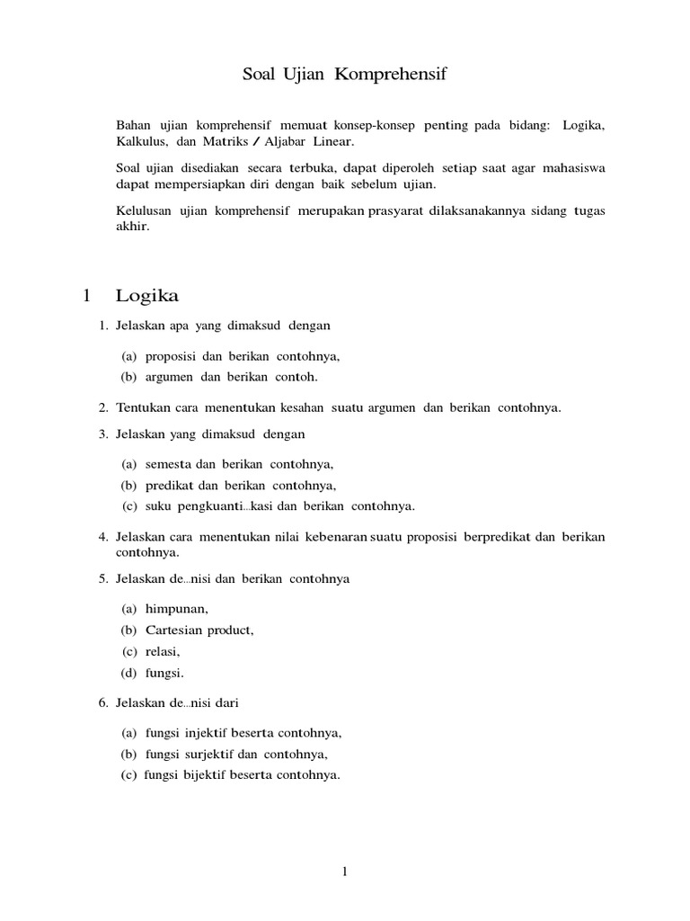 Soal Ujian Komprehensif | PDF