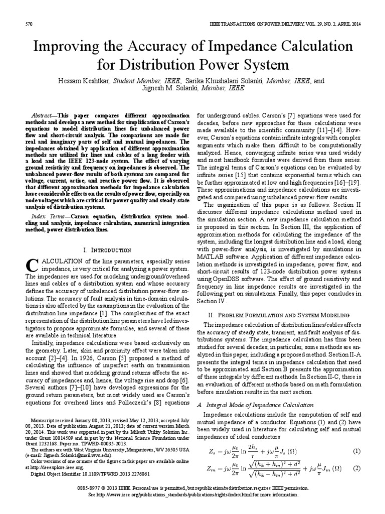 Improving The Accuracy of Impedance Calculation PDF | PDF | Electrical ...