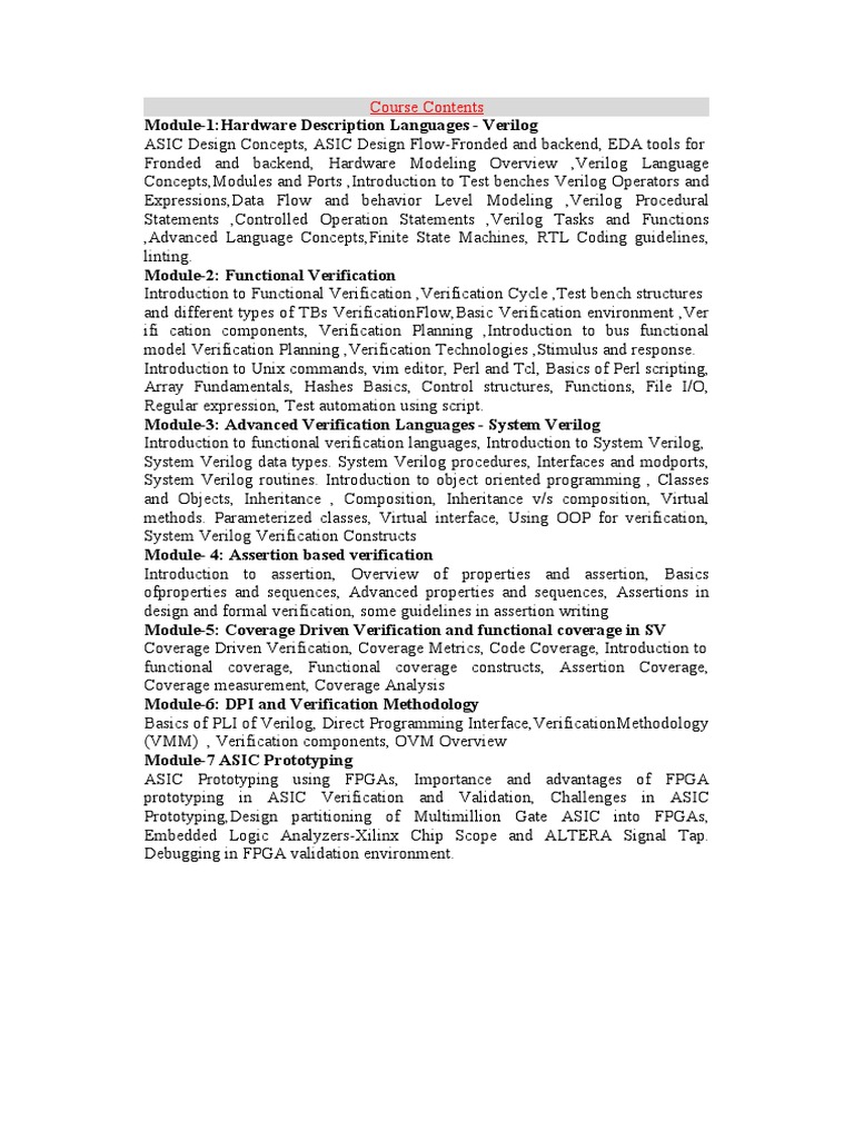 Course | PDF | Field Programmable Gate Array | Formal Verification