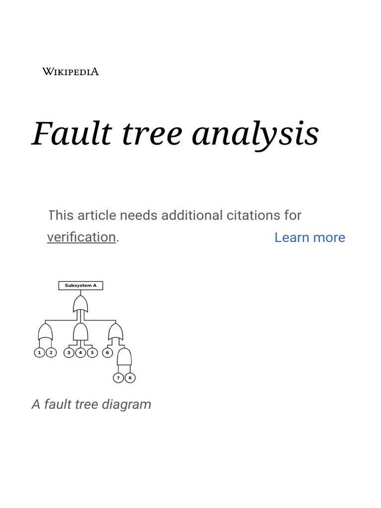 Fault Tree Analysis - Wikipedia | PDF | Systems Engineering | Safety