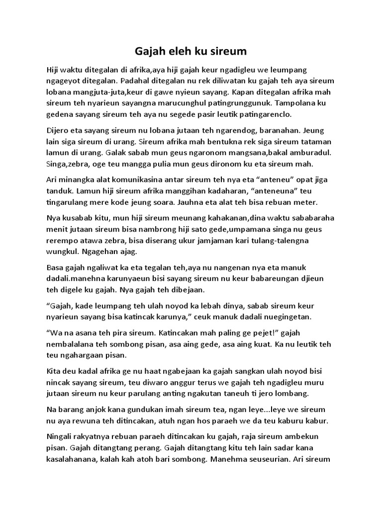 Cerita Fabel Sunda. | PDF | Fiksi Umum