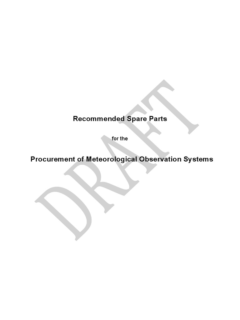 Example Recommended Spare Parts - DRAFT | PDF | Specification ...