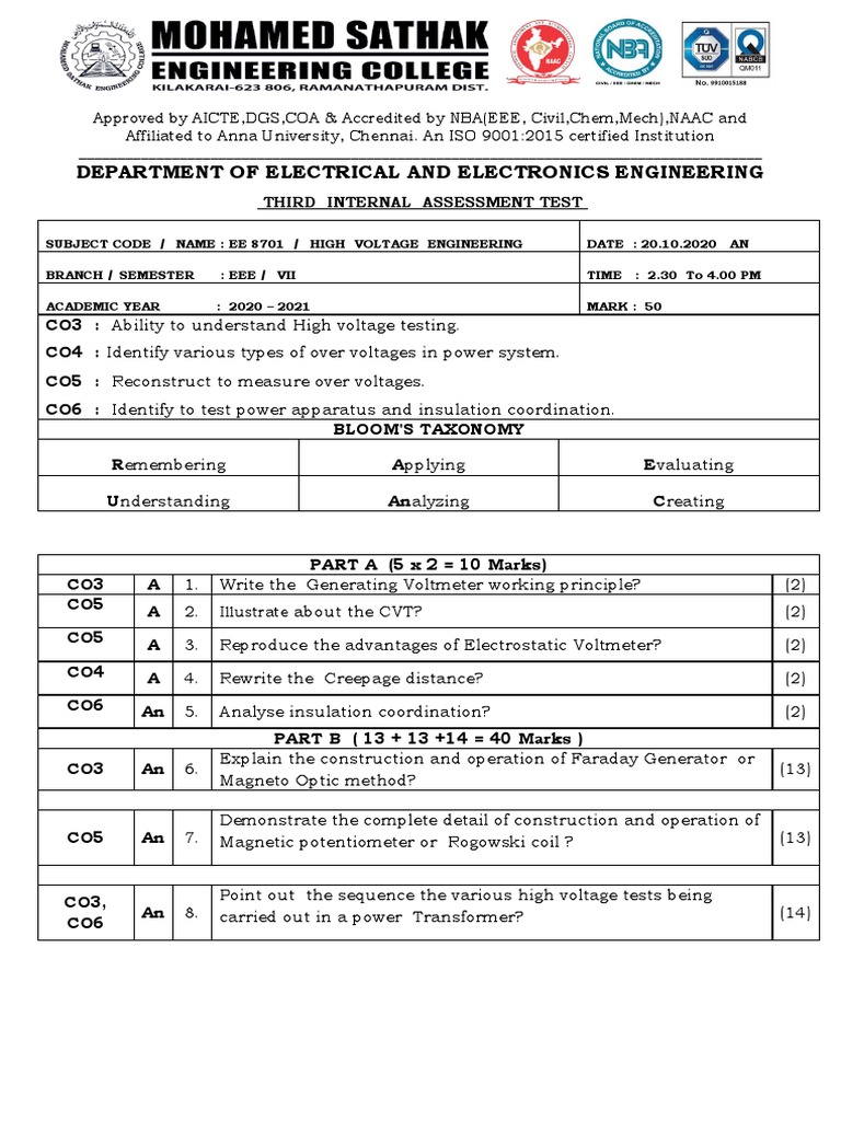 Ivy-Vii S-U3-Ee8701-Hve-2020-2021 | PDF