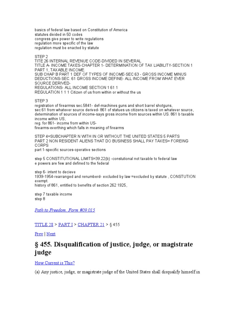 Disqualification of Justice, Judge, or Magistrate Judge | PDF | Gross ...