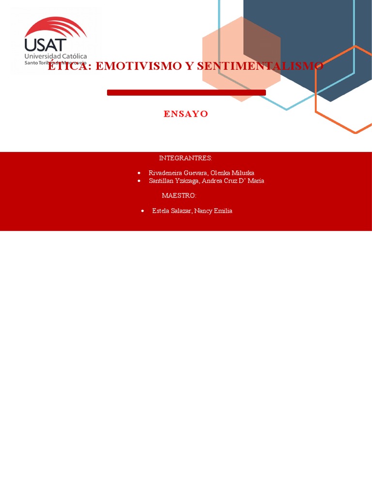 Ensayo Emotivismo y Sentimentalismo | PDF