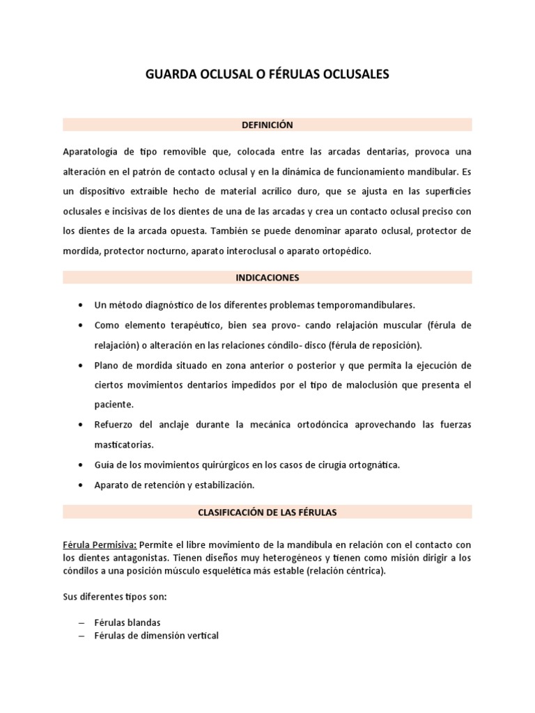 Tipos y usos de guardas oclusales | PDF | Odontología | Boca