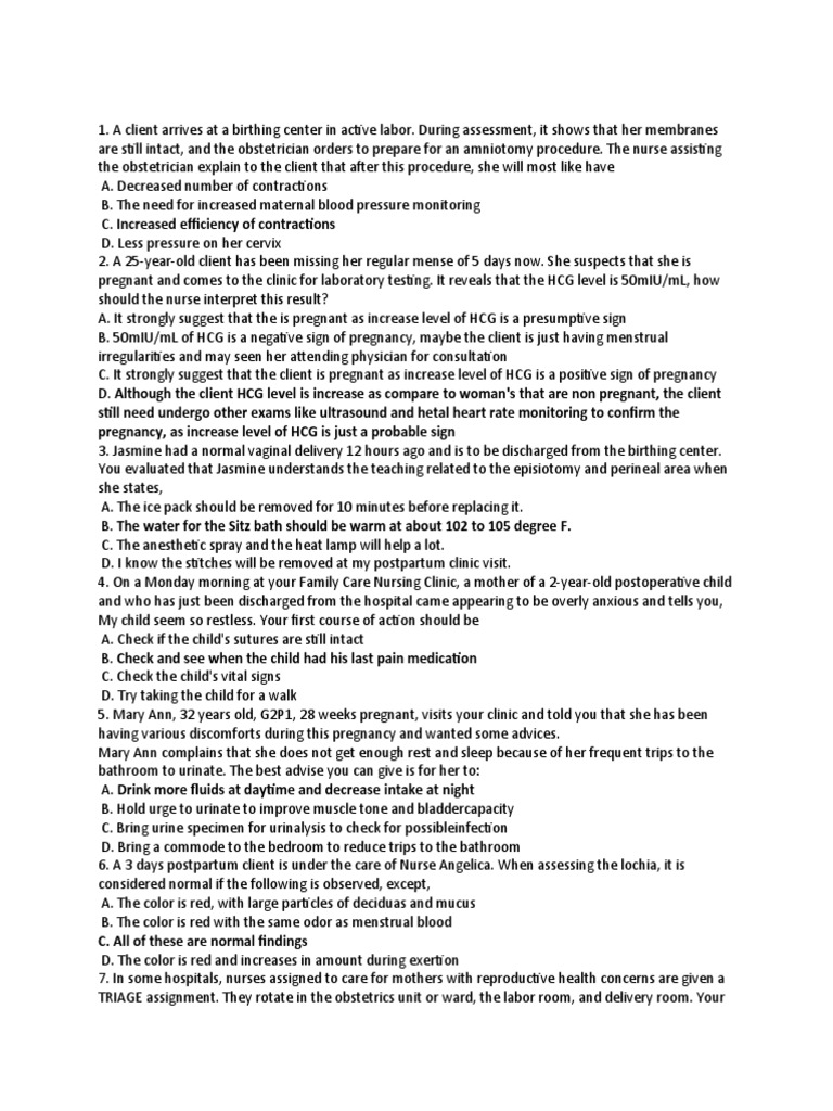 Ob Exam | PDF | Childbirth | Pregnancy