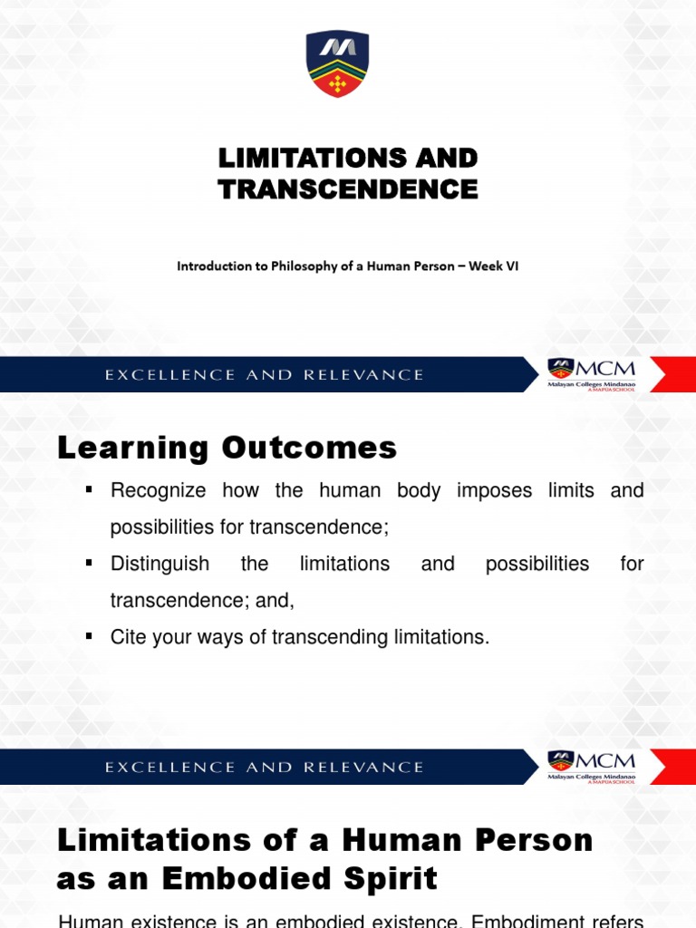 Limitations and Transcendence | PDF | Transcendence (Philosophy ...