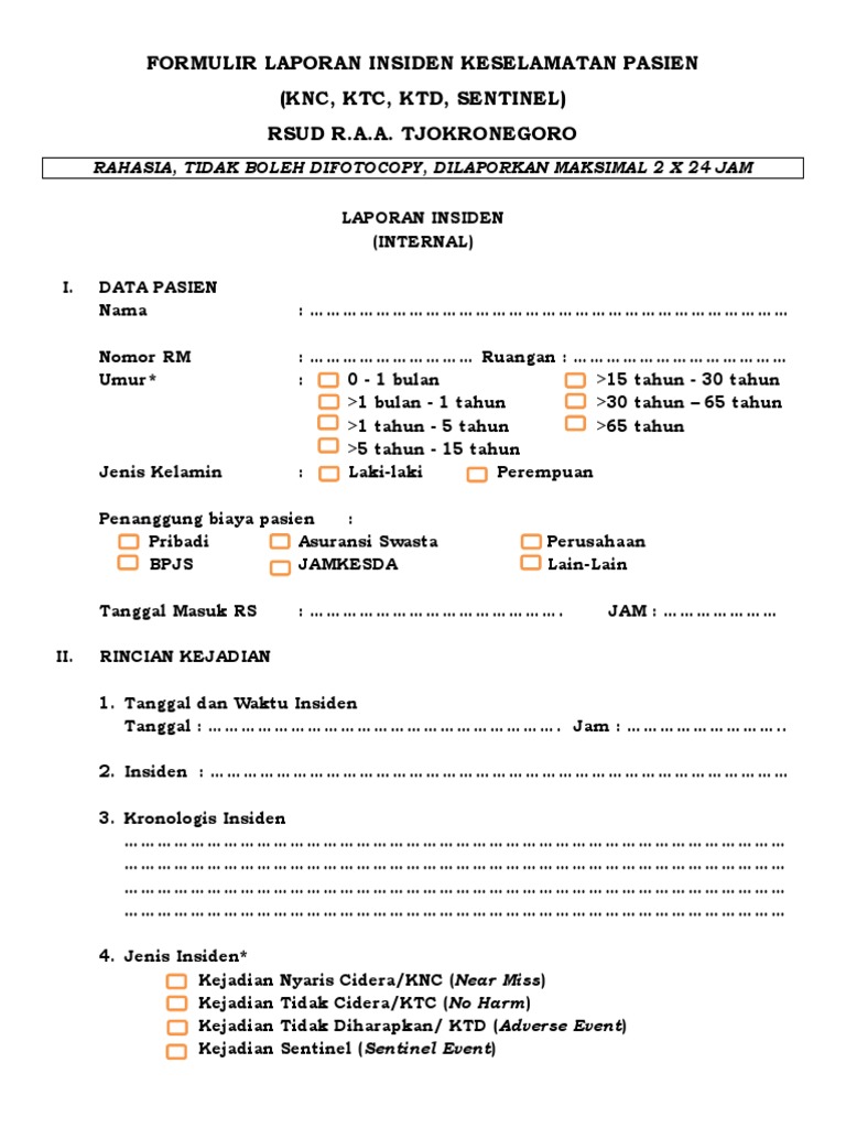 Formulir Laporan IKP | PDF
