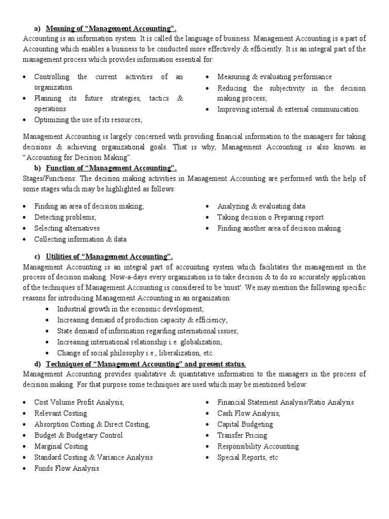 Management Accounting | PDF | Management Accounting | Accounting
