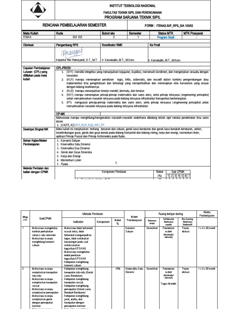 (SIA-103) RPS Fisika Daring | PDF