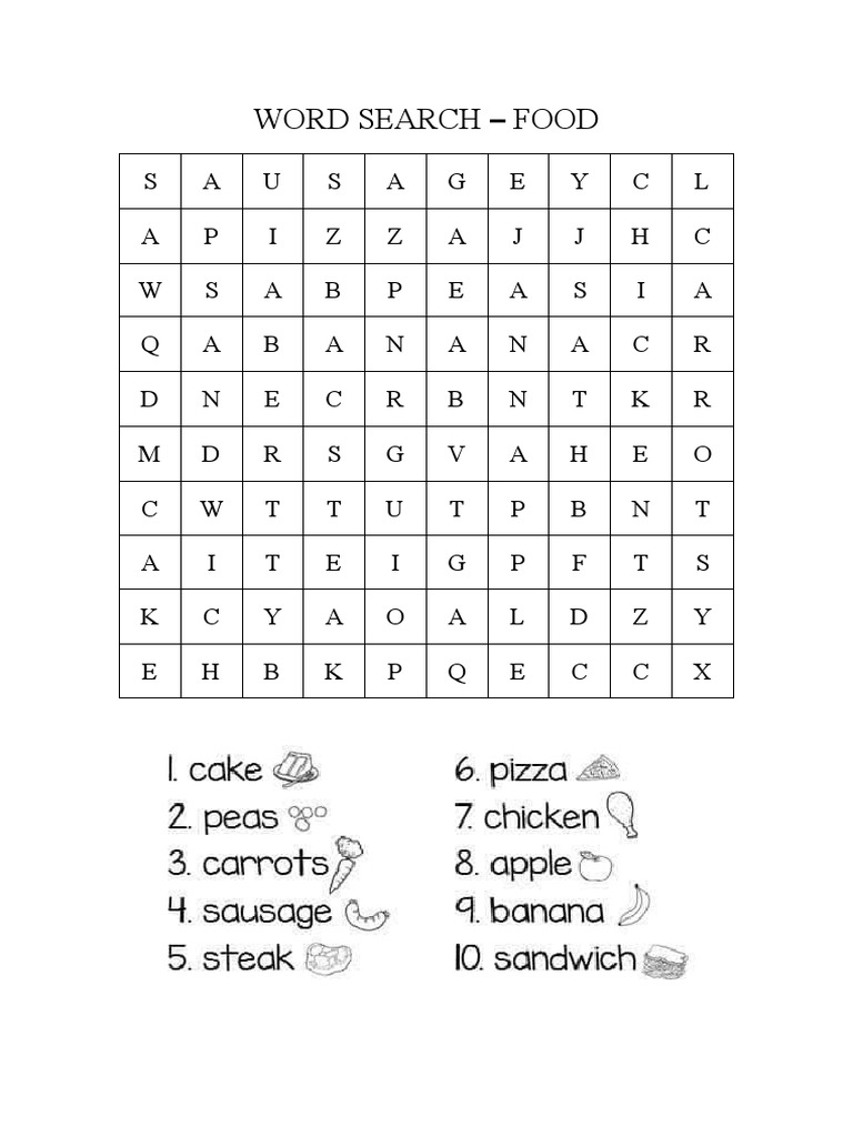 Word Search Food | PDF
