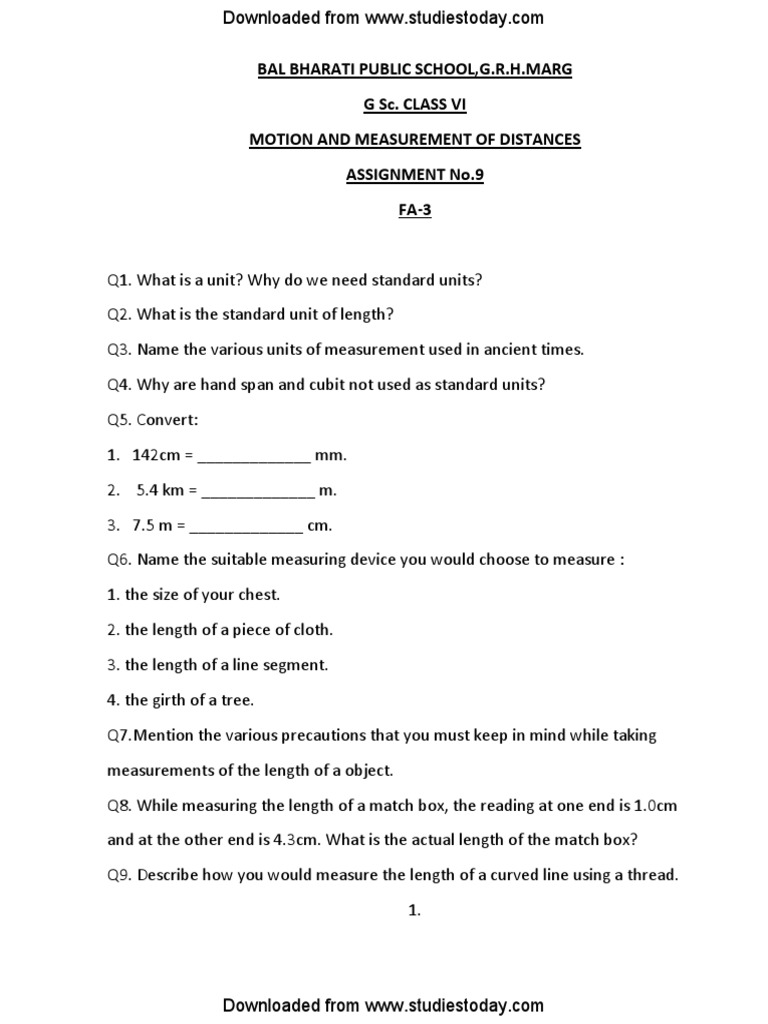 CBSE Class 6 Science Practice Worksheets | PDF