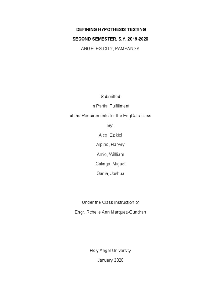 Defining Hypothesis Testing Pdf Statistical Hypothesis Testing 4361