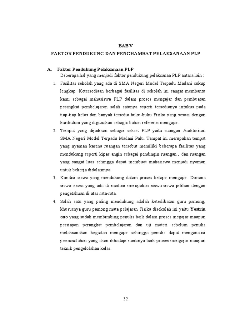 Faktor Pendukung dan Penghambat PLP | PDF