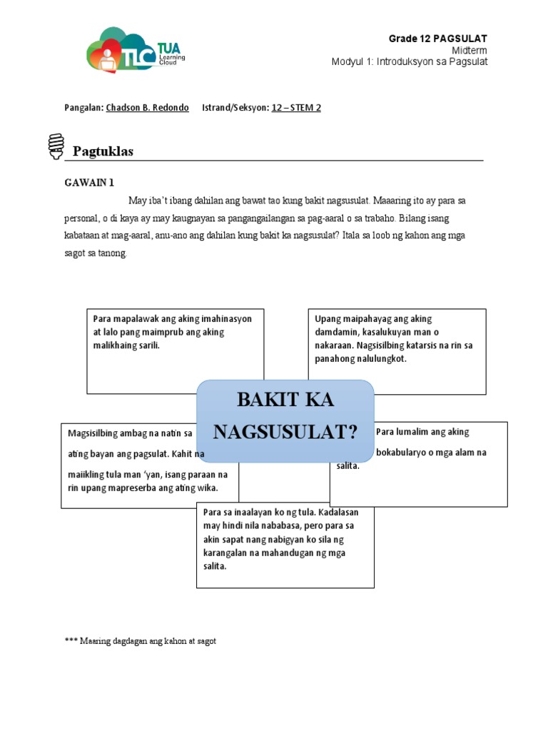 PAGSULAT Gawain 1 | PDF